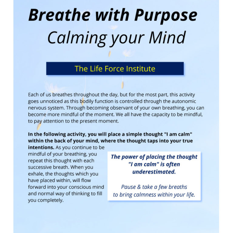 The Life Force Institute | BRTHE001 Breathe - Calming your Mind